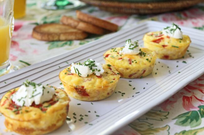 Individual Frittatas with Roasted Red Peppers and Canadian Bacon ...