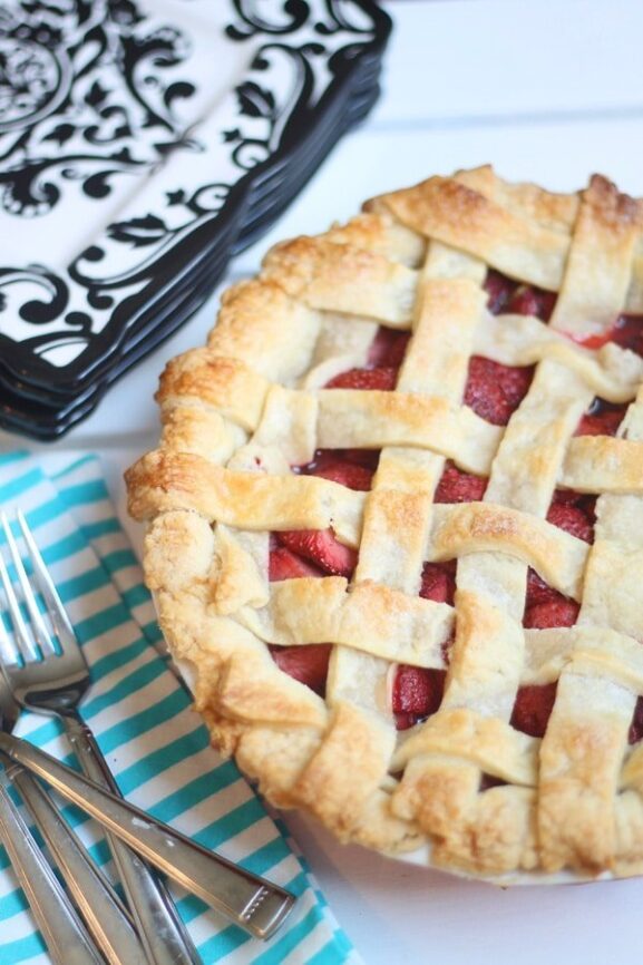 Strawberry Balsamic Basil Pie - Cooking for Keeps