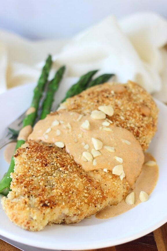Almond and Sea Salt Crusted Chicken with Cinnamon Pumpkin Cream Sauce ...