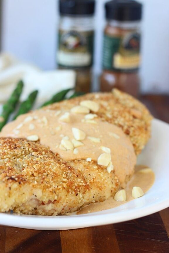 Almond and Sea Salt Crusted Chicken with Cinnamon Pumpkin Cream Sauce ...