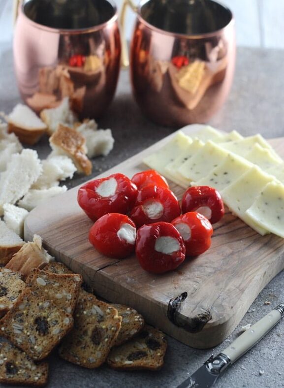 Peppadew Peppers Stuffed with Whipped Feta - Cooking for Keeps