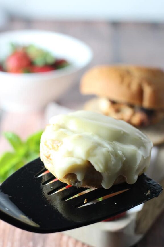 Strawberry, Basil, Bacon and Brie Chicken Burgers