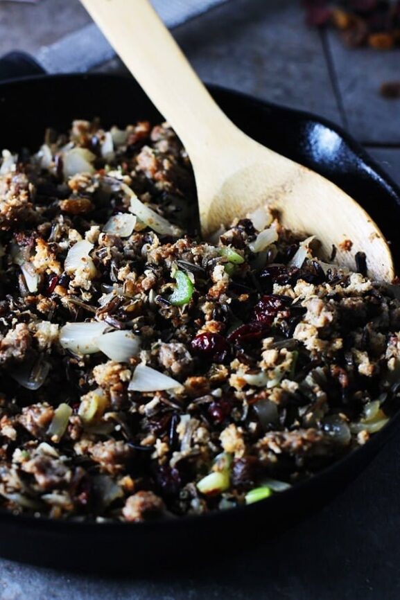 Wild Rice Stuffing with Turkey Italian Sausage, Cranberries and ...