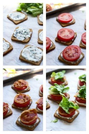 Mini BLT Sandwiches with Basil Lemon Mayo - Cooking for Keeps