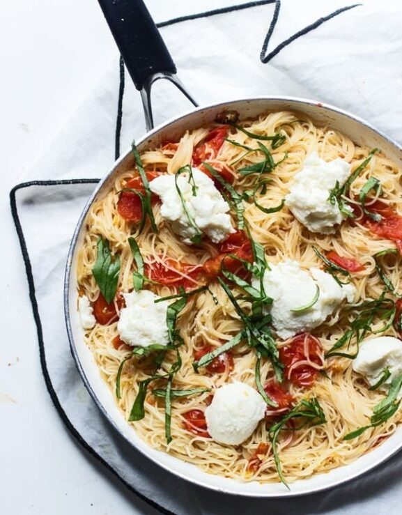Burst Cherry Tomato Angel Hair with Lemon and Ricotta - Cooking for Keeps
