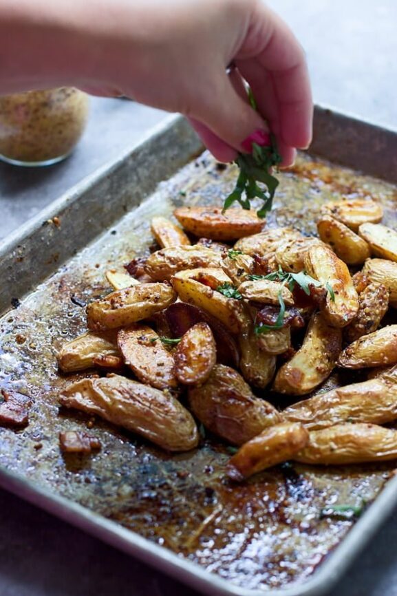 Bacon Roasted Fingerling Potatoes with Stone-Ground Mustard and ...