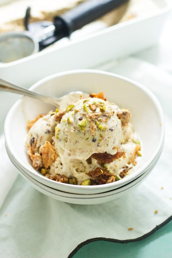 Homemade Baklava Ice Cream - Cooking for Keeps