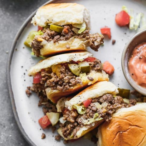 Baked Cheeseburger Sliders - Cooking for Keeps