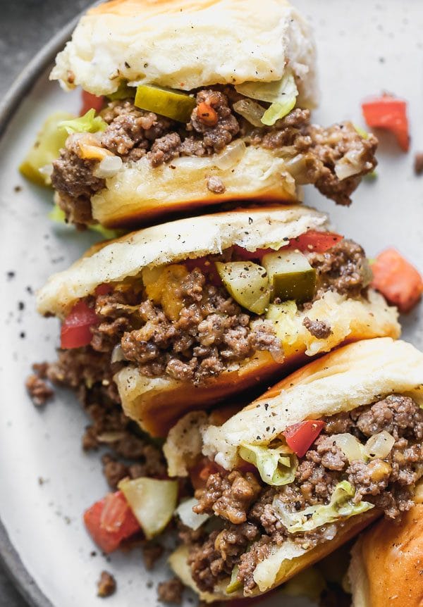 Baked Cheeseburger Sliders - Cooking for Keeps