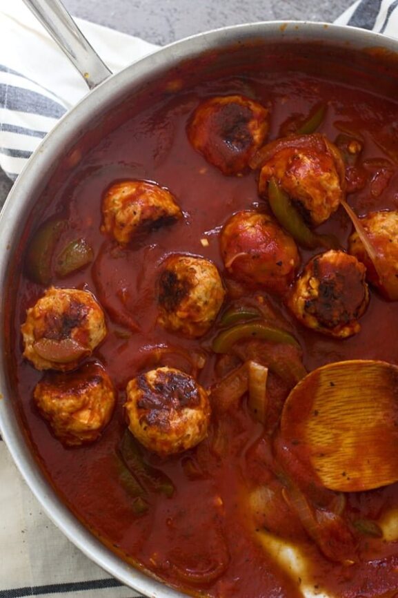 Lighter Spaghetti and Chicken Meatballs - Cooking for Keeps