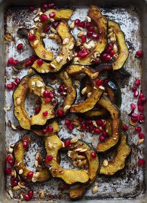 Brown Butter Roasted Acorn Squash with Toasted Hazelnuts, Pomegranates ...