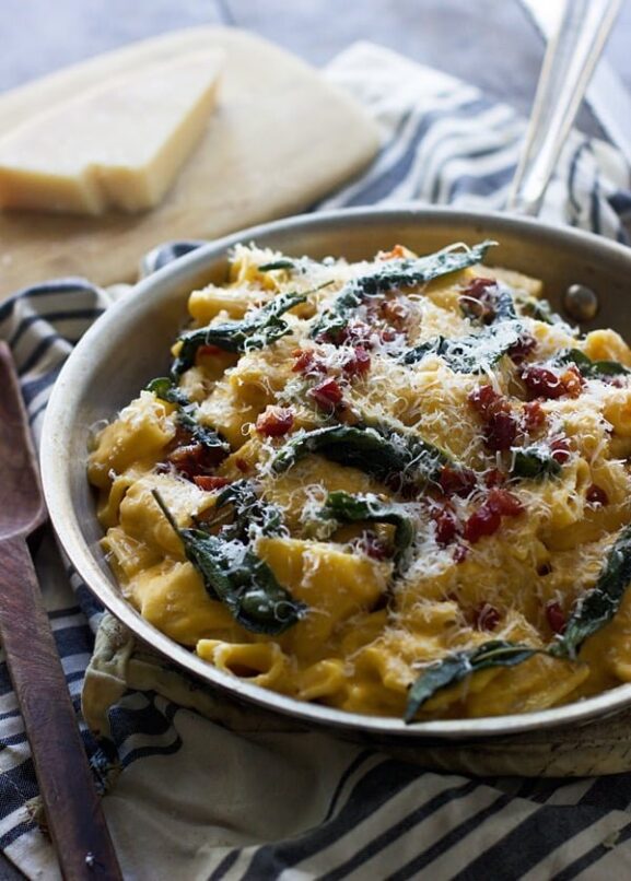 Creamy Butternut Rigatoni with Pancetta and Brown Butter Fried Sage ...