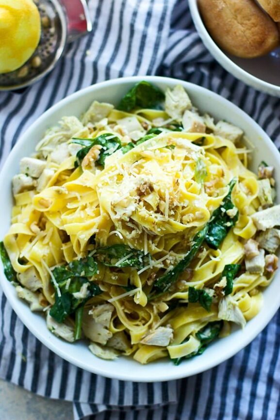Creamy Lemon and Leftover Turkey Tagliatelle - Cooking for Keeps