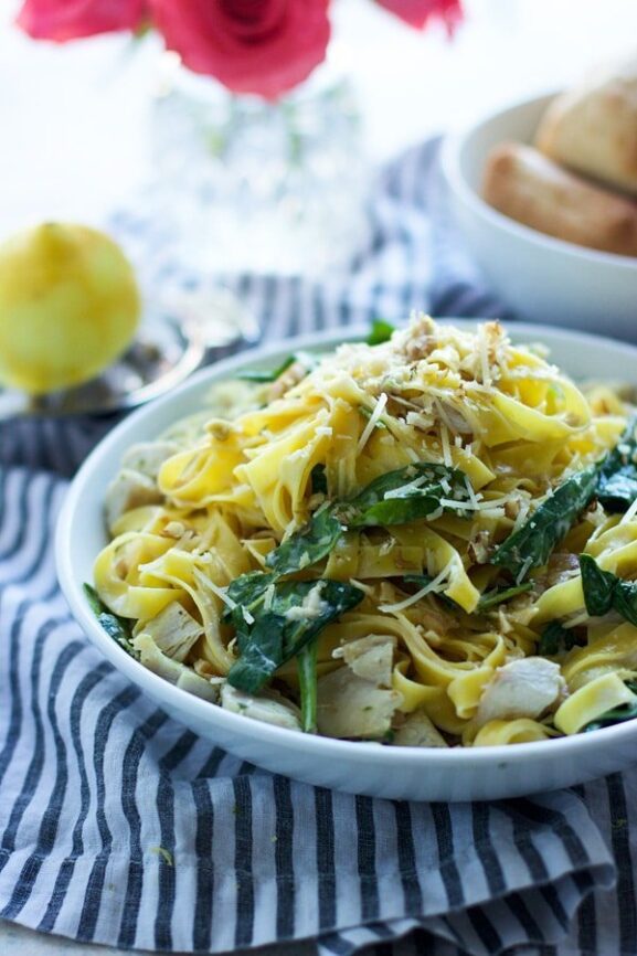 Creamy Lemon and Leftover Turkey Tagliatelle - Cooking for Keeps