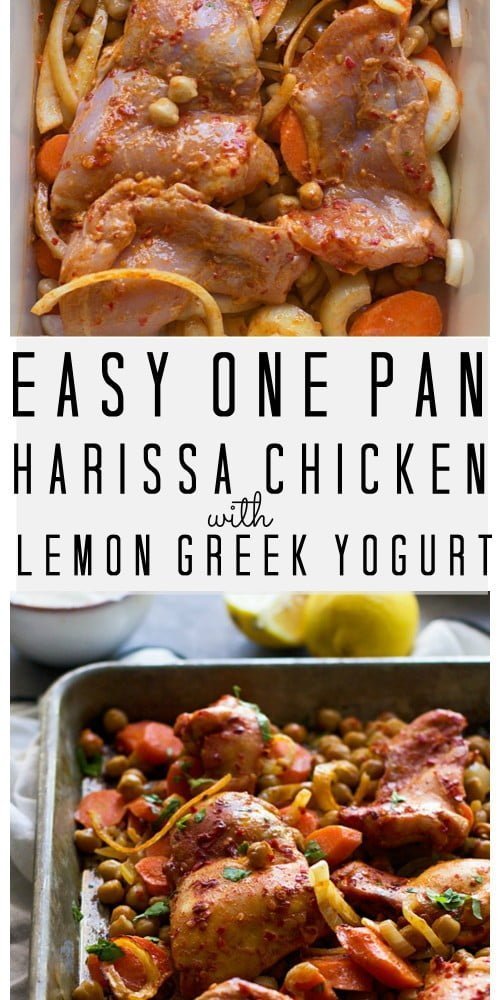 One Pan Harissa Marinated Chicken with Lemon Greek Yogurt - Cooking for ...