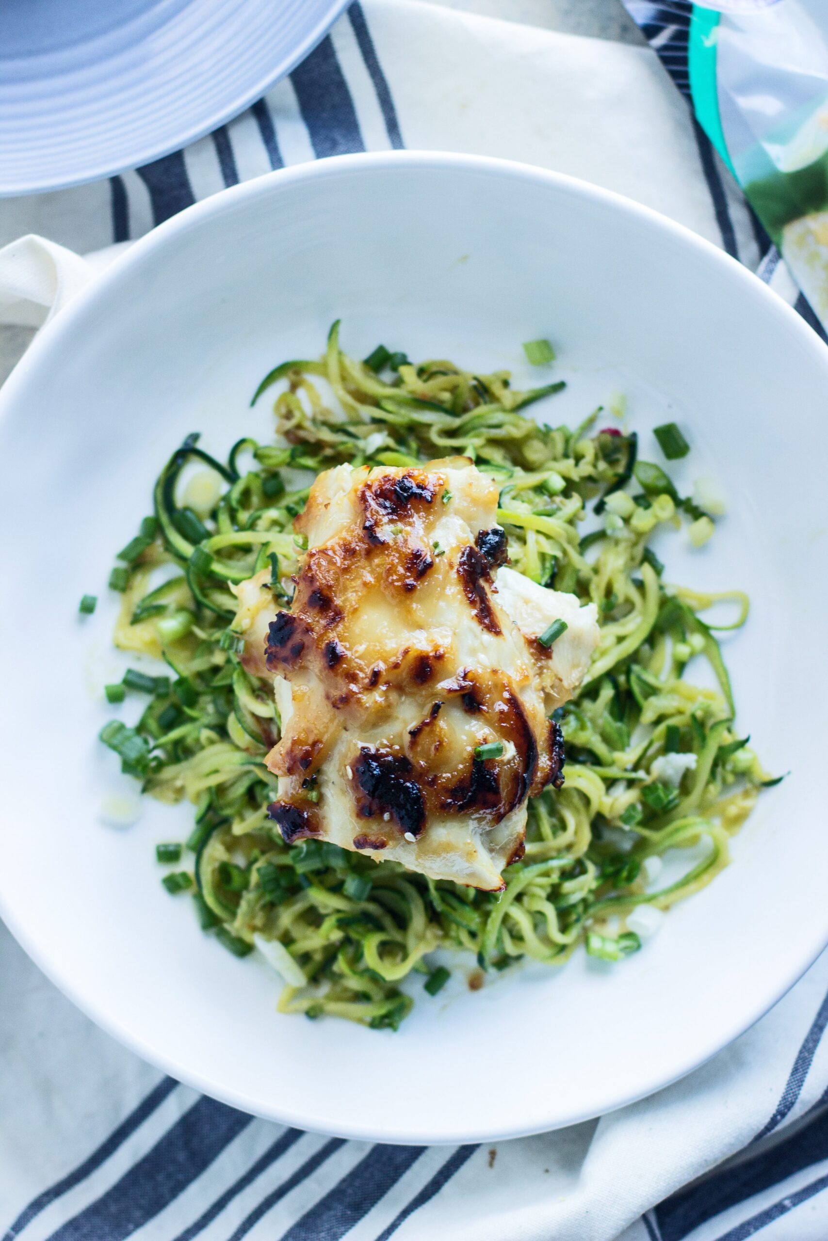 Miso Glazed Haddock with Ginger and Sesame Zucchini Noodles - Cooking ...