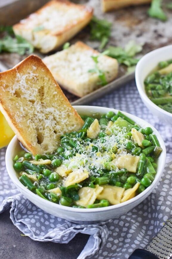 30 Minute Spring Veggie and Lemon Soup - Cooking for Keeps