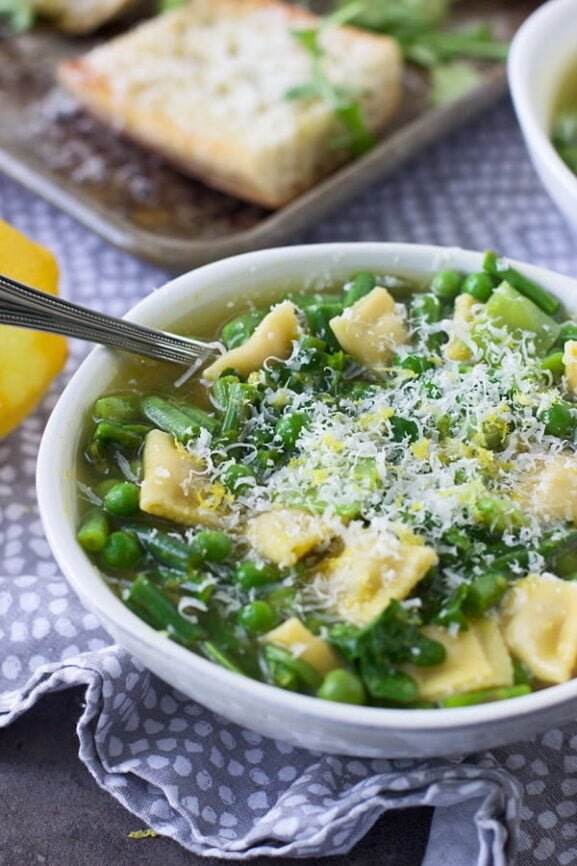 30 Minute Spring Veggie and Lemon Soup - Cooking for Keeps