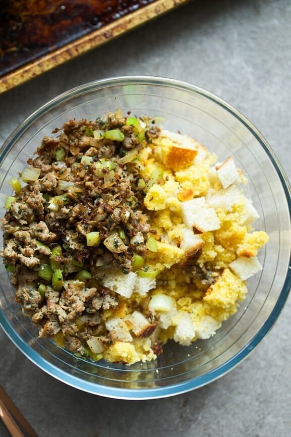 Cornbread Dressing Stuffed Acorn Squash - Cooking for Keeps