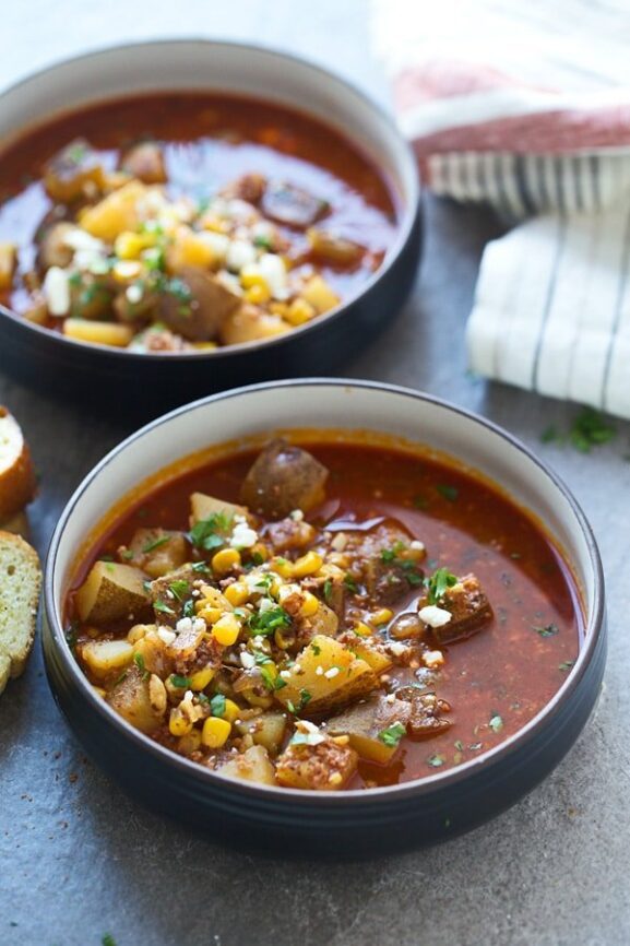 Easy Chorizo & Potato Soup - Cooking for Keeps