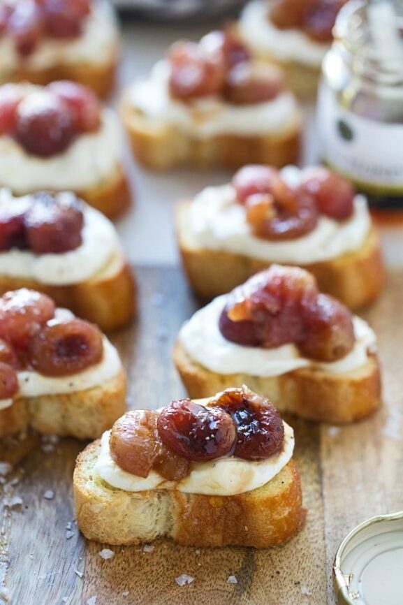 Roasted Grape, Whipped Ricotta and Truffle Honey Crostini - Cooking for ...