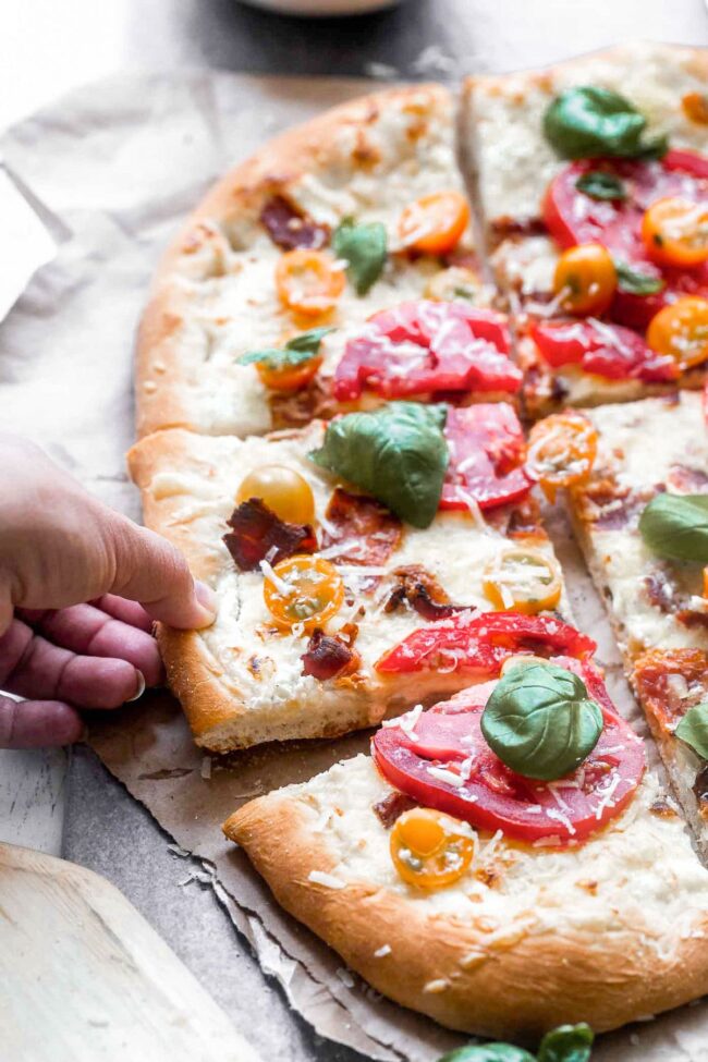 Ricotta Pizza with Bacon and Tomatoes - Cooking for Keeps