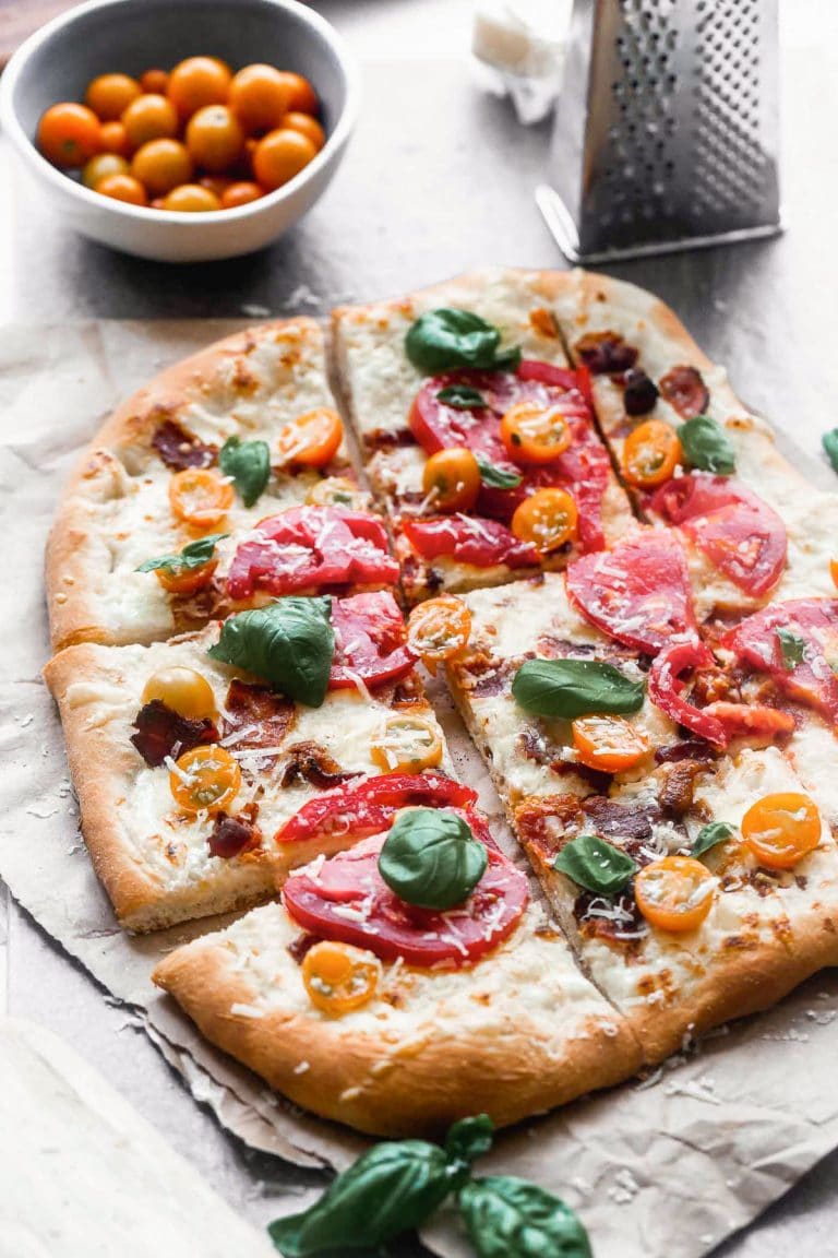 Ricotta Pizza with Bacon and Tomatoes - Cooking for Keeps