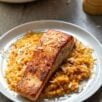 Coconut Curry Risotto with Crispy Salmon - Cooking for Keeps