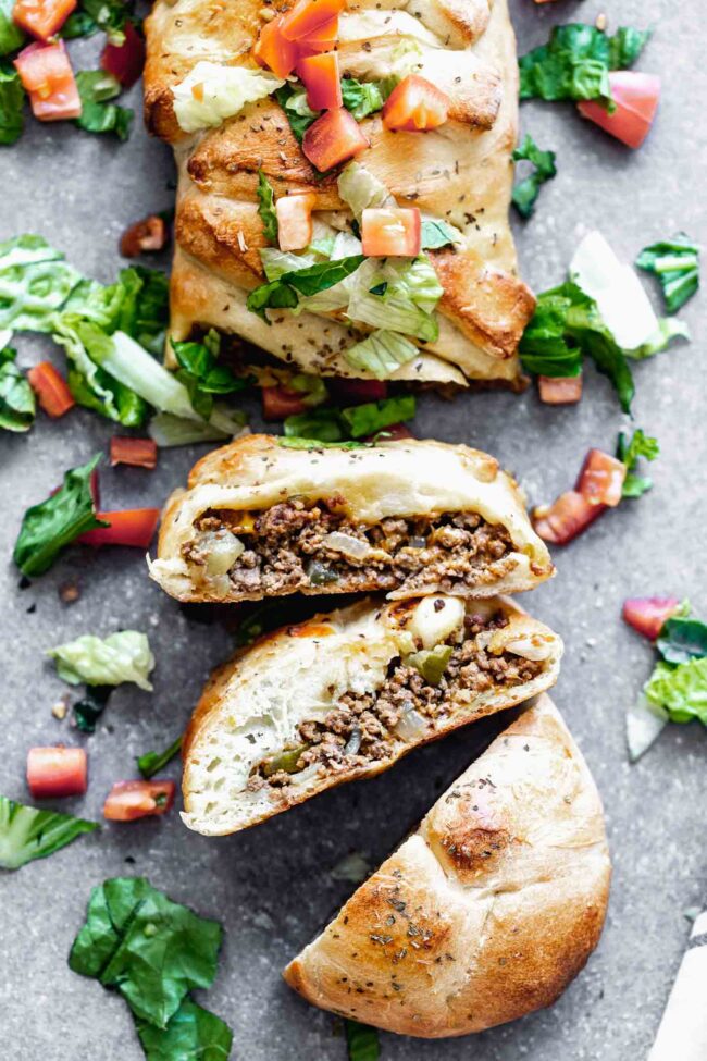 Cheeseburger Stromboli - Cooking for Keeps