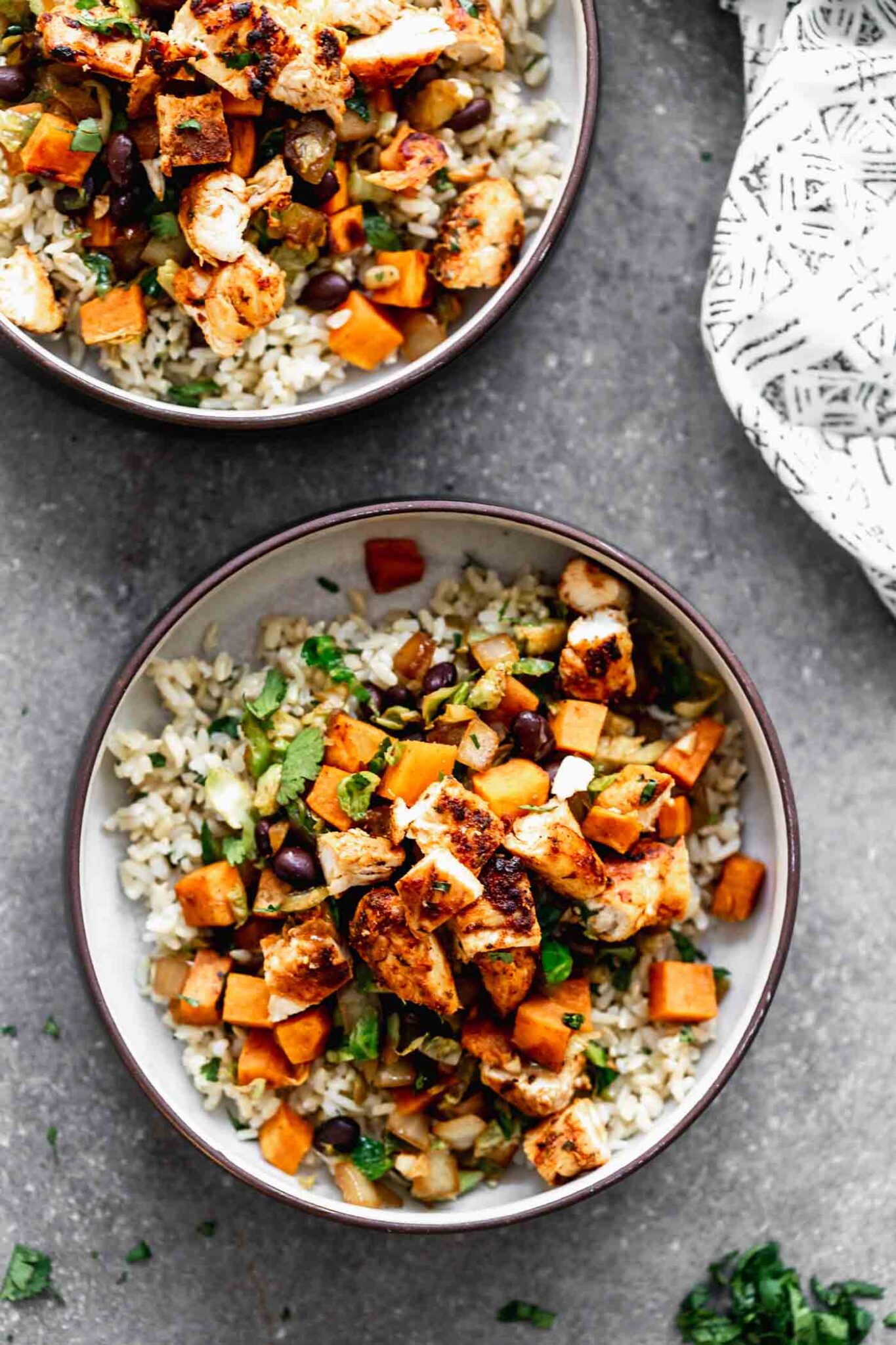 Blackened Chicken Brown Rice Bowls - Cooking for Keeps