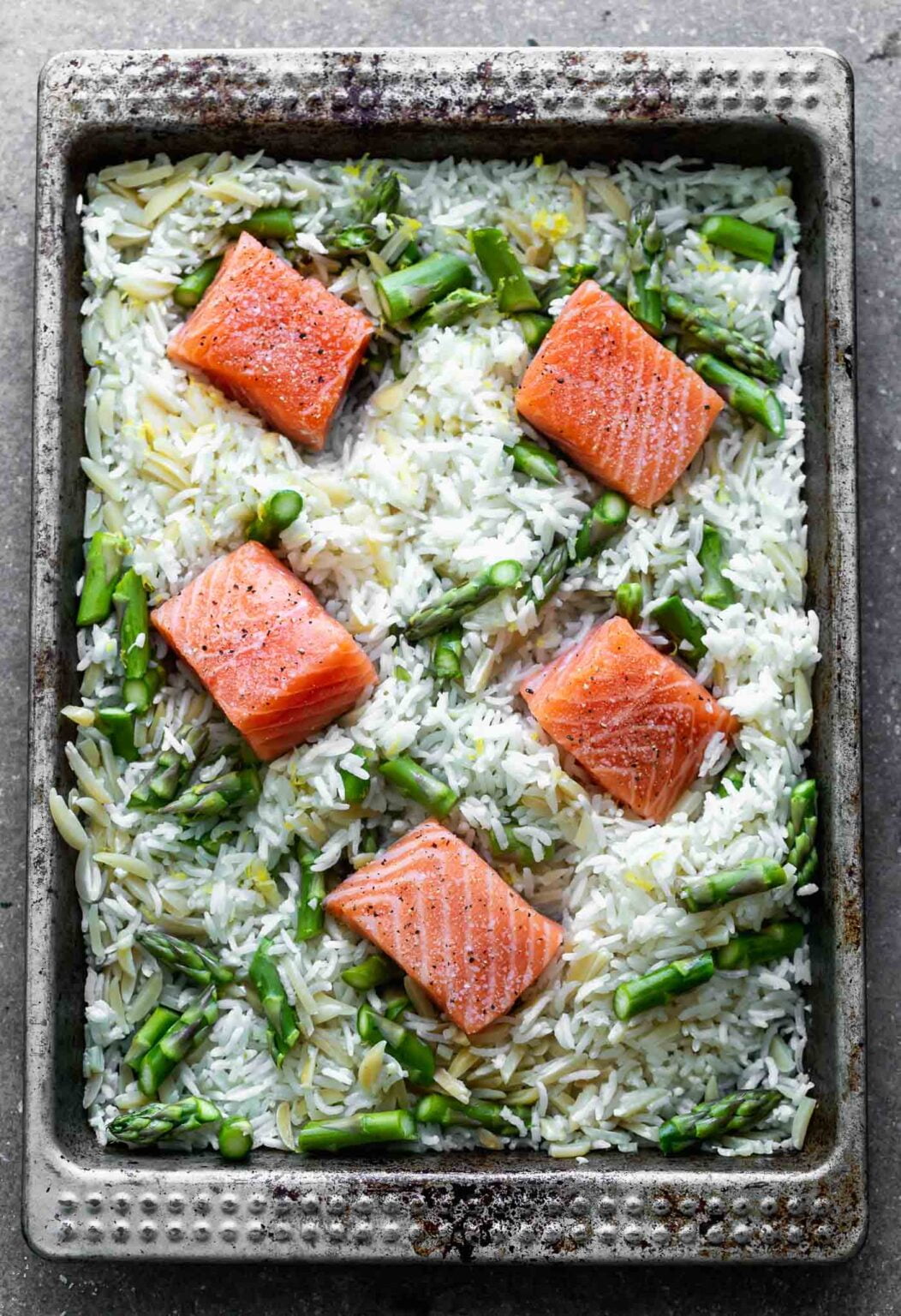 Sheet Pan Salmon and Rice with Lemon Dill Sauce - Cooking for Keeps