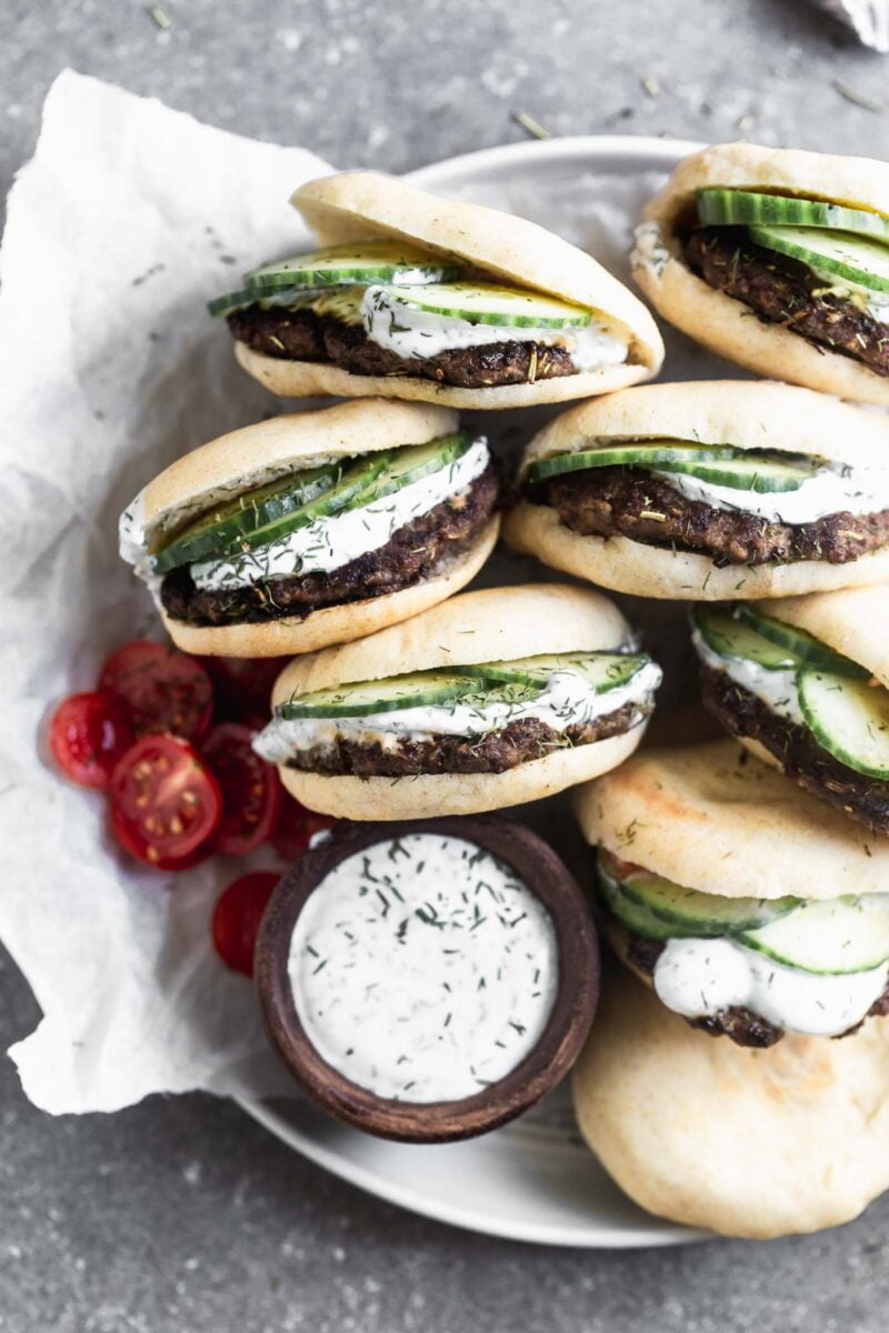 Lamb Sliders with Dill Greek Yogurt - Cooking for Keeps