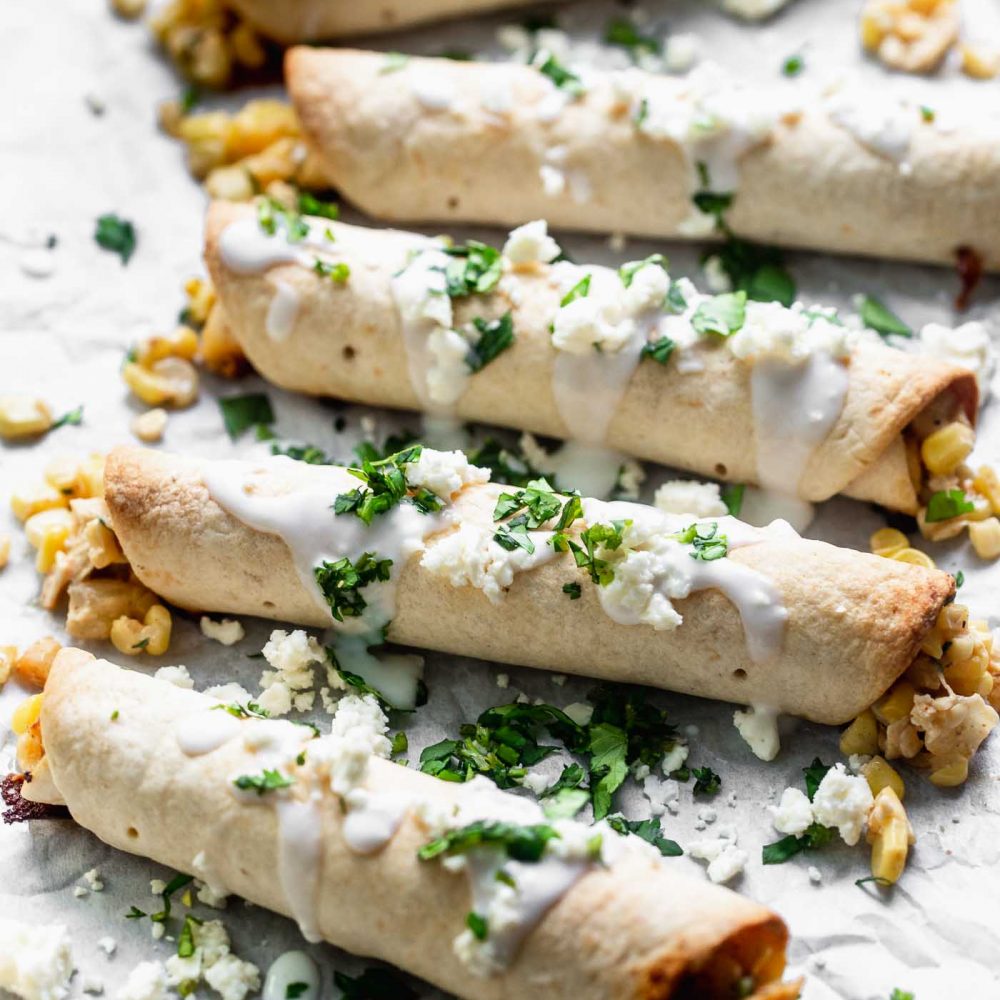 Street Corn Chicken Flautas Recipe - Cooking for Keeps