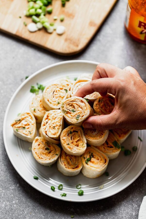 Buffalo Chicken Pinwheels (Five ingredients) - Cooking for Keeps