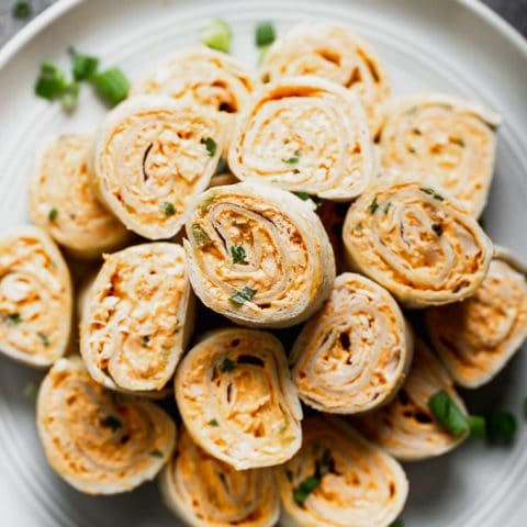 Buffalo Chicken Pinwheels (Five ingredients) - Cooking for Keeps