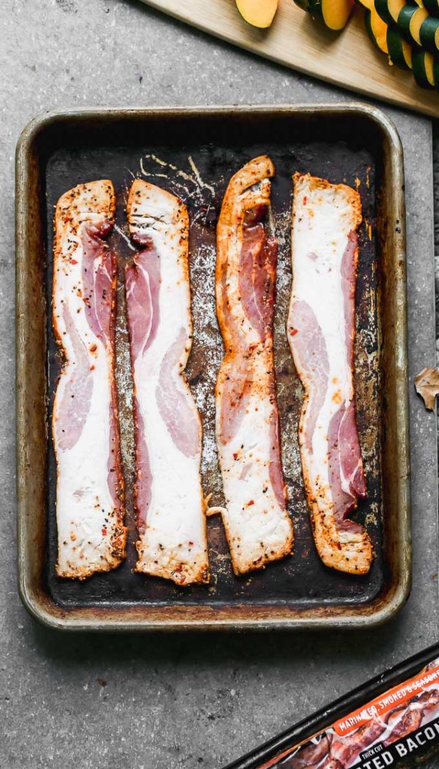 One Pan Chicken with Bacon and Acorn Squash - Cooking for Keeps