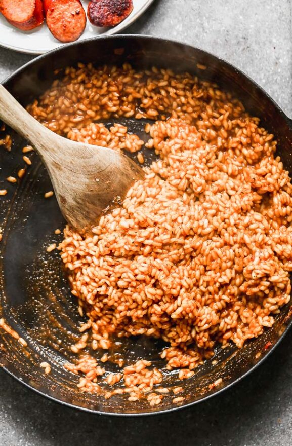 Cheesy Cajun Sausage Risotto - Cooking for Keeps