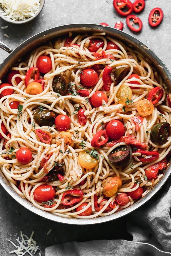 End of Summer Spicy Bucatini Recipe - Cooking for Keeps