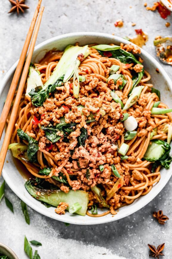 Spicy Dan Dan Noodles with Chicken - Cooking for Keeps