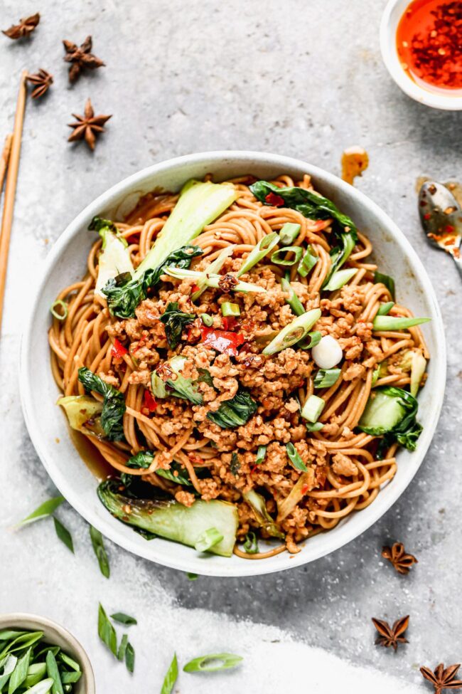 Spicy Dan Dan Noodles with Chicken - Cooking for Keeps