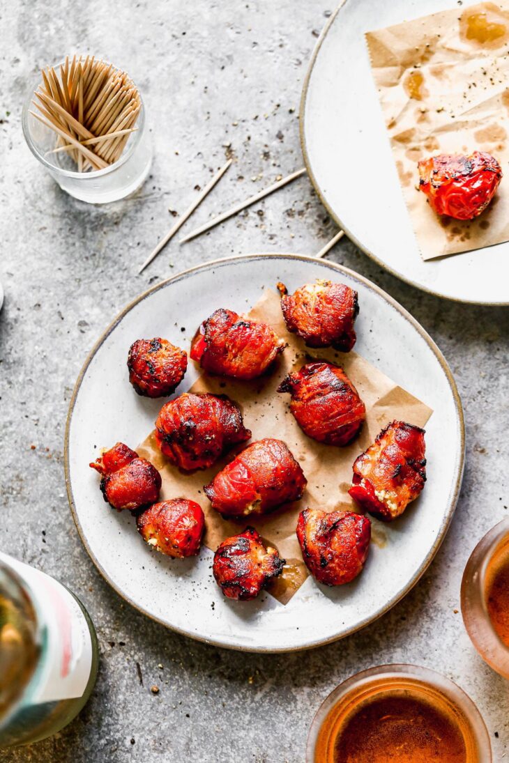 Bacon-Wrapped Stuffed Peppadews - Cooking for Keeps