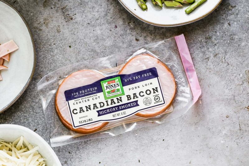 Savory Dutch Baby with Asparagus and Canadian Bacon - Cooking for Keeps