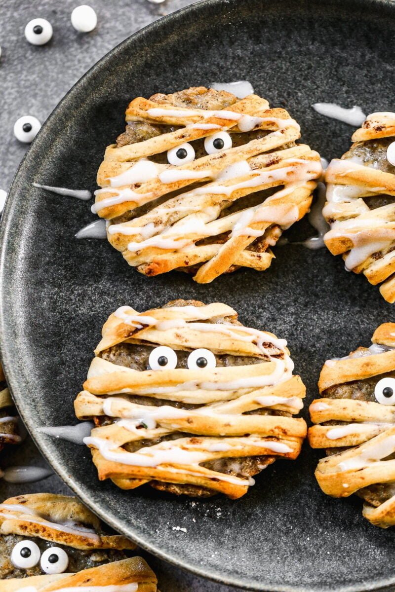 Cinnamon Roll Sausage Mummies - Cooking for Keeps