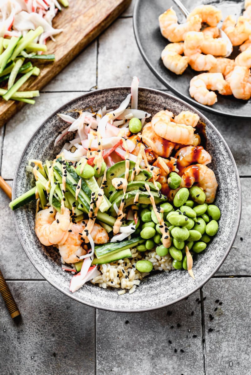 Shrimp Poke Bowl - Cooking for Keeps