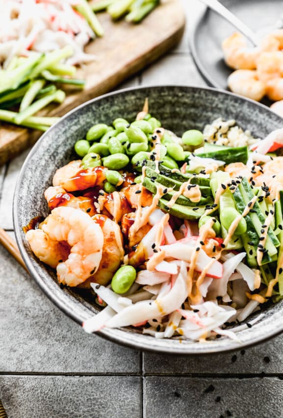 Shrimp Poke Bowl - Cooking for Keeps