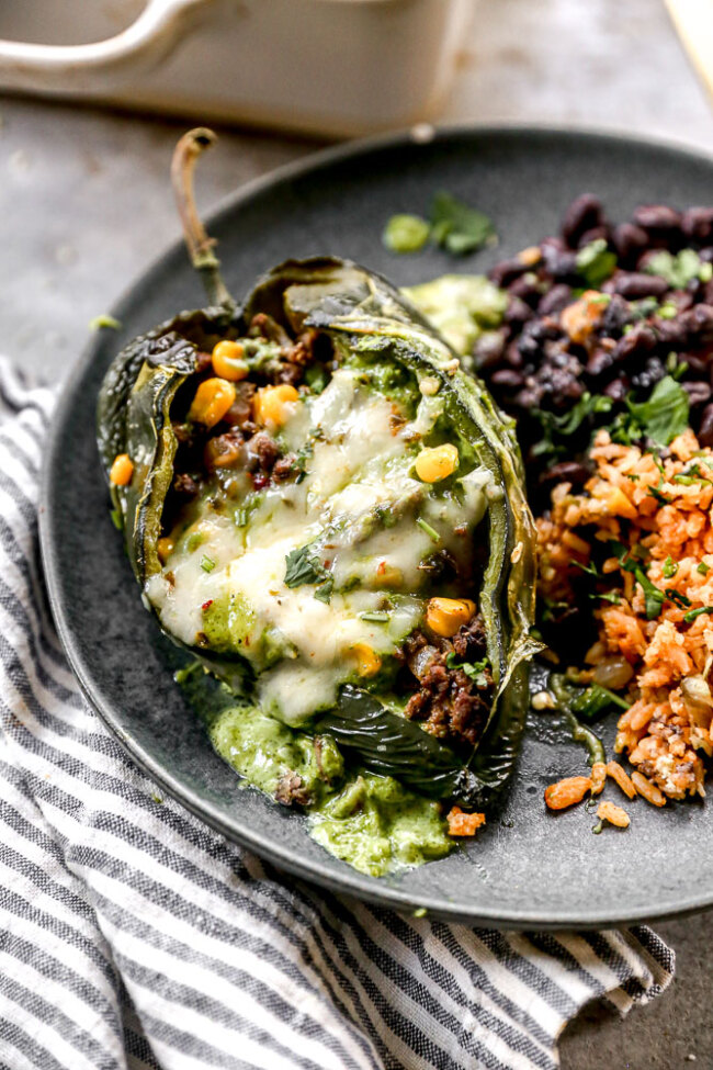 Stuffed Poblano Peppers - Cooking for Keeps